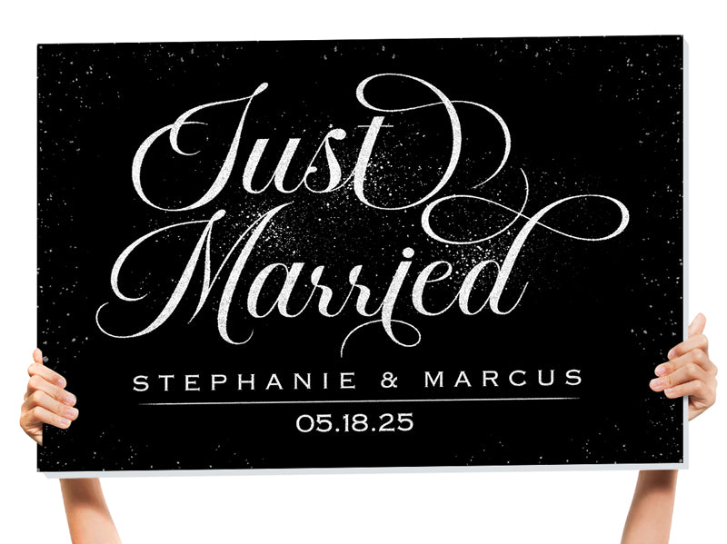 Just Married Script Custom Sign – Nightclub Signs