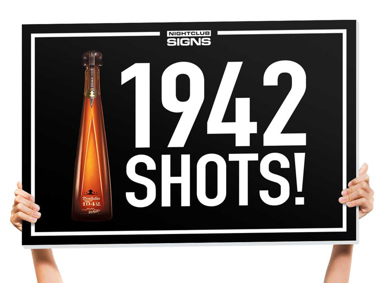 1942 Custom Message Bottle Service Sign – Nightclub Signs
