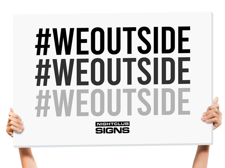 Custom Hashtag Bottle Service Sign – Nightclub Signs